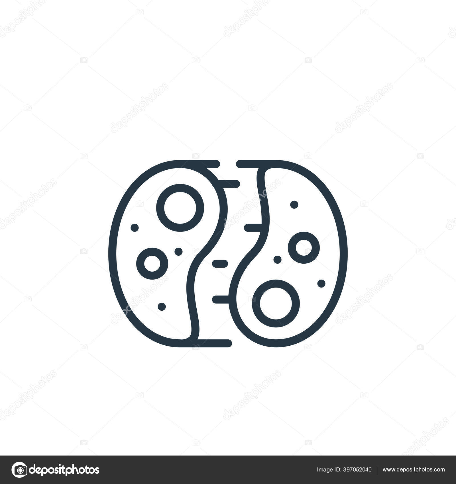 Vector Icono División Celular Del Concepto Microorganismo Ilustración Línea Delgada Vector de ...