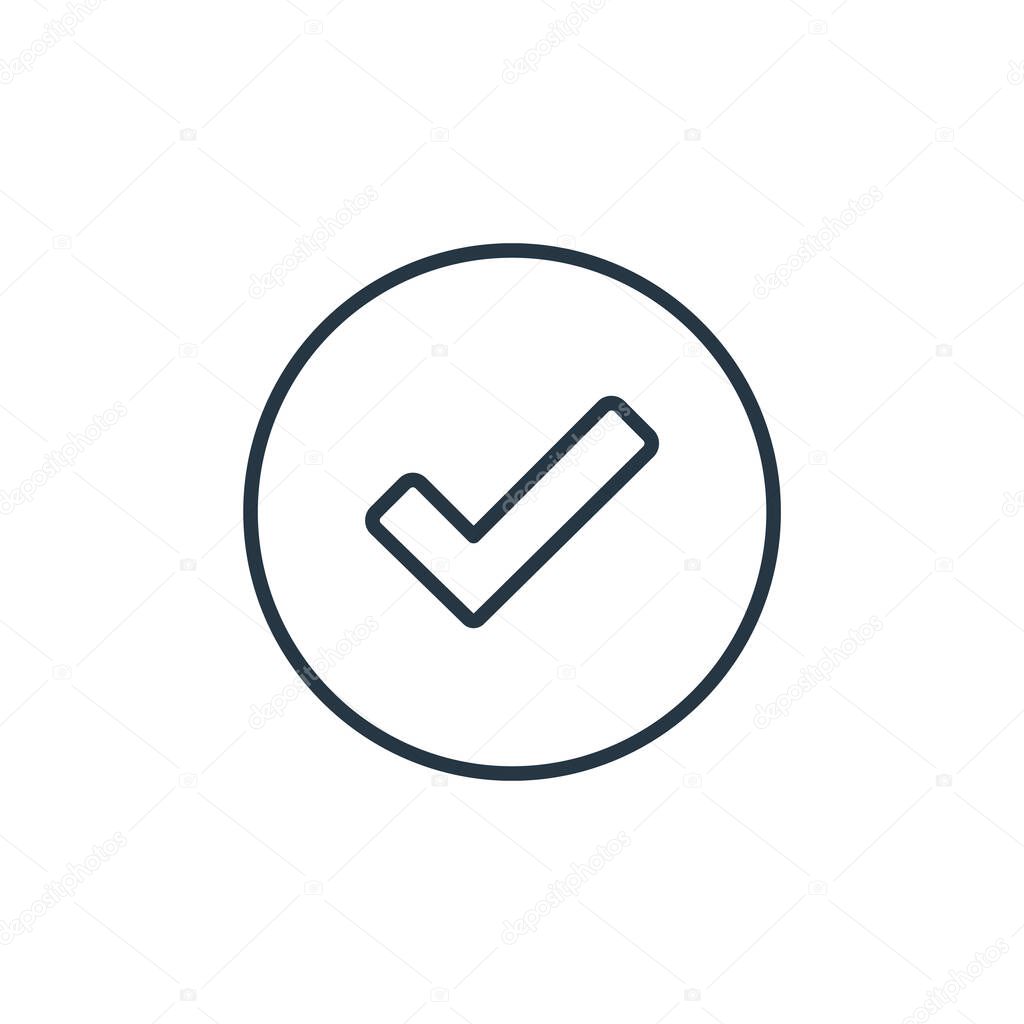 tick vector icono de concepto general. Ilustración en línea delgada del ...