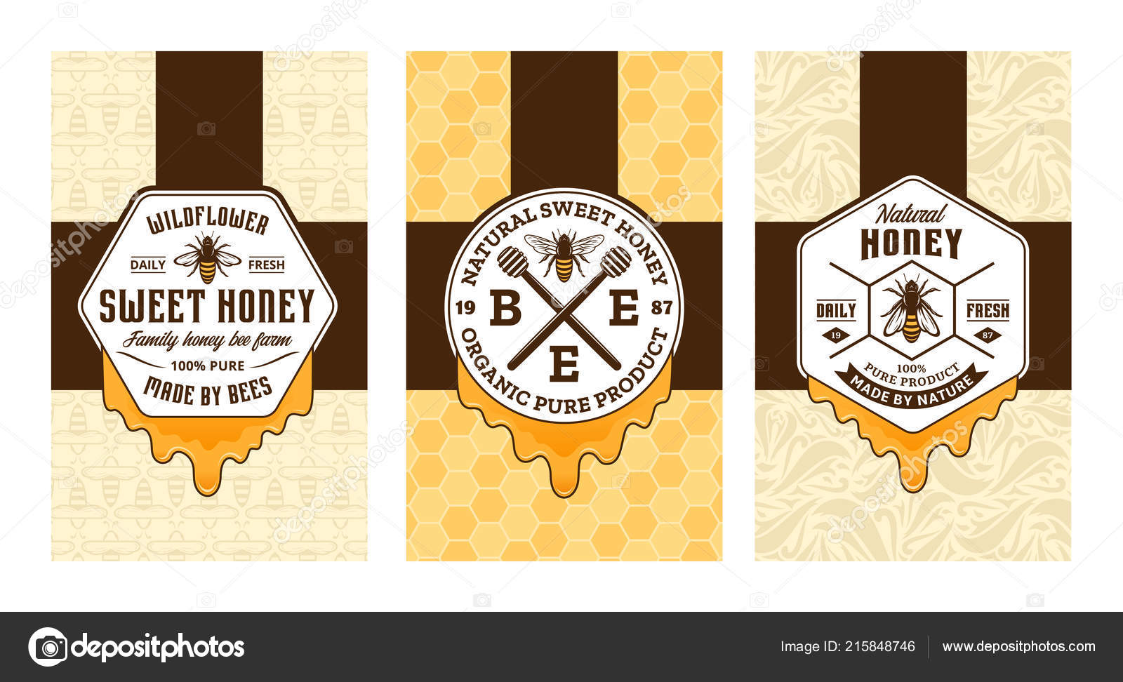 Label Madu Logo Dan Templat Desain Kemasan Untuk Produk Peternakan ...