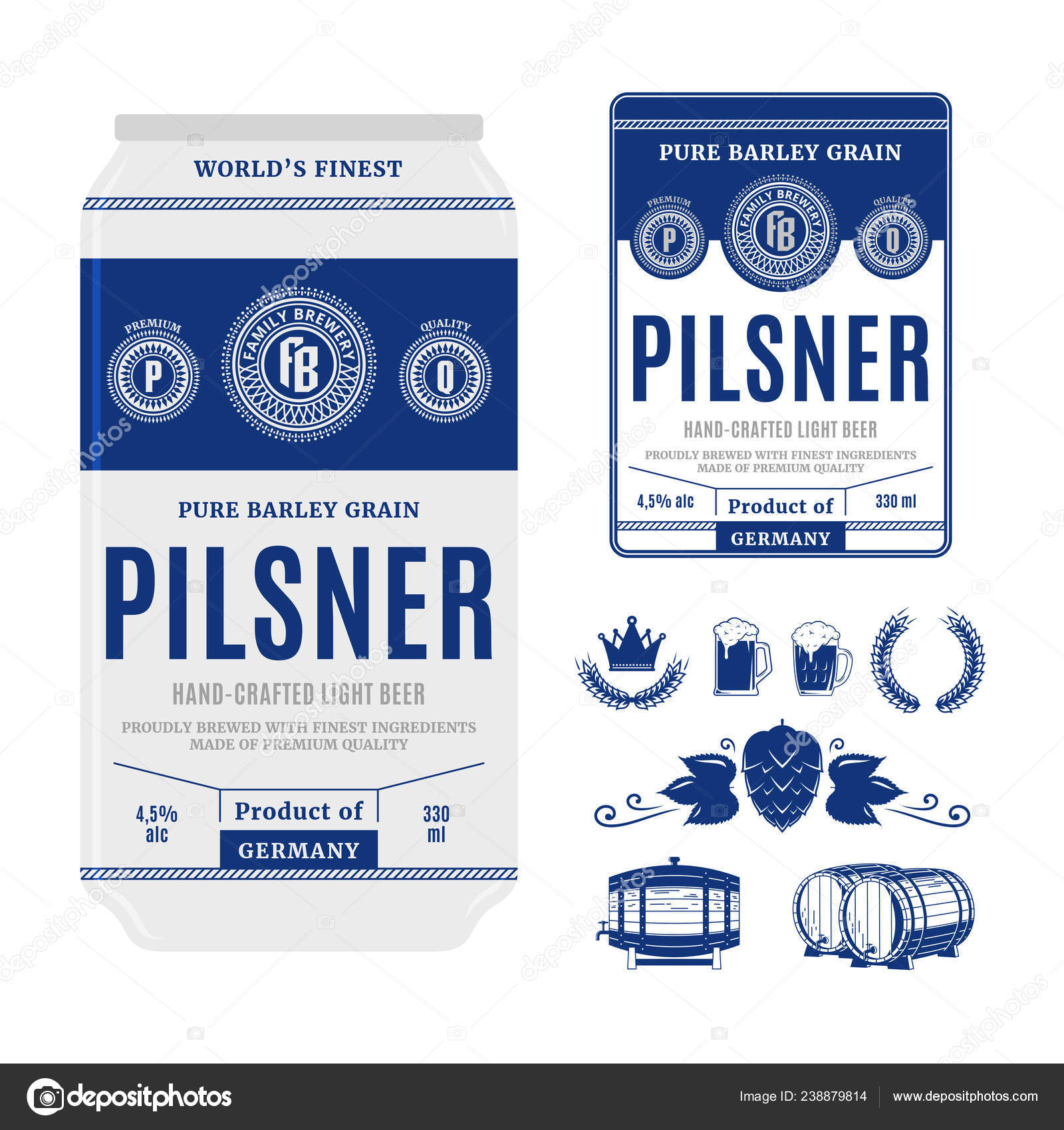 Beer Label Aluminium Can Pilsner Label Brewing Company Branding ...
