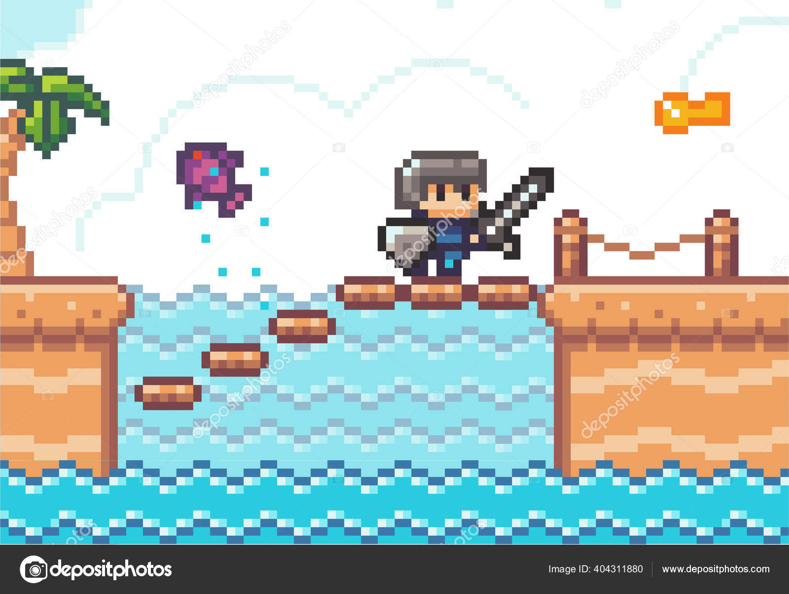 Pixelated Enemy Sprites