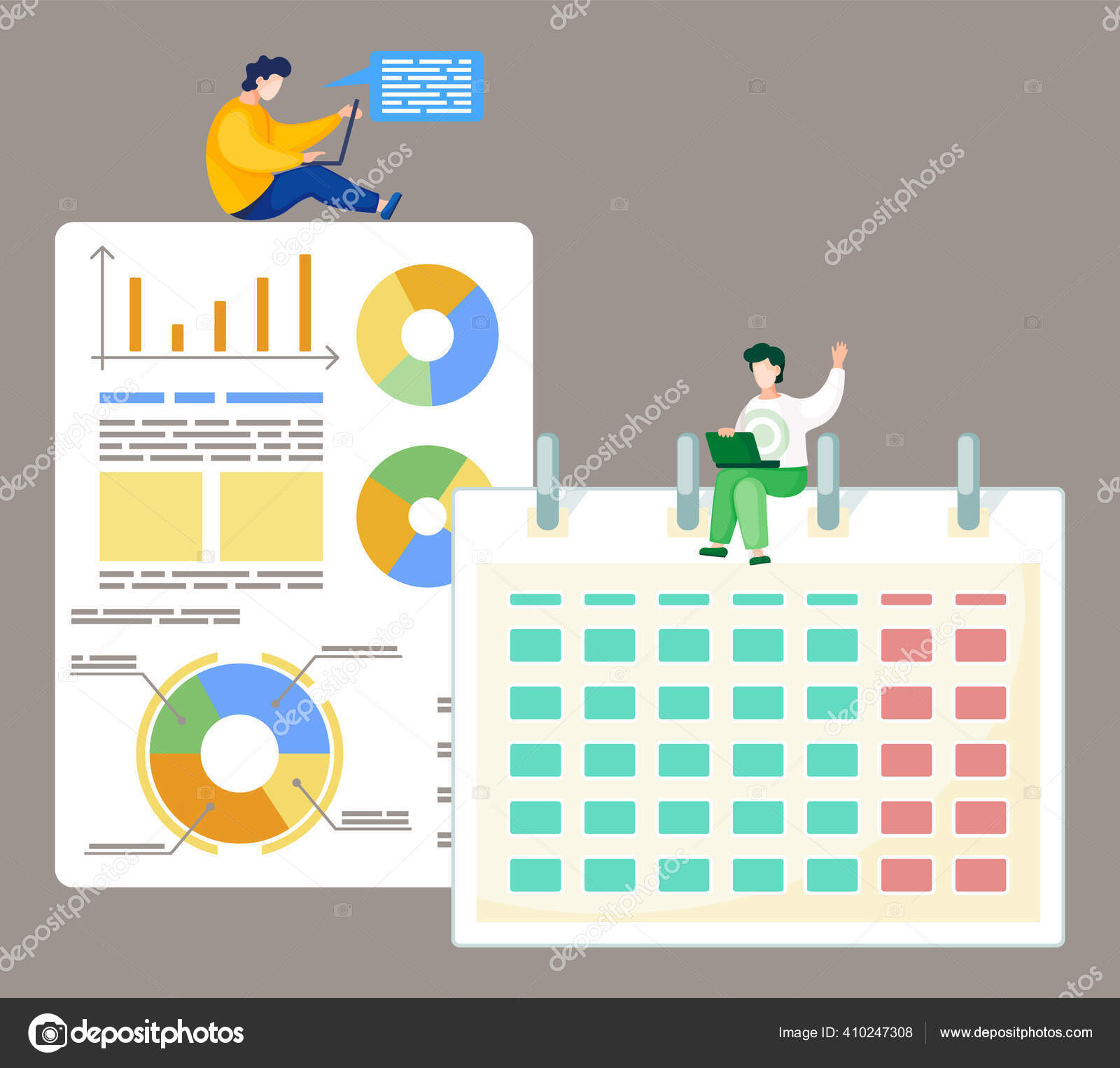 Teamwork concept, collaboration and discussion graphical business ...