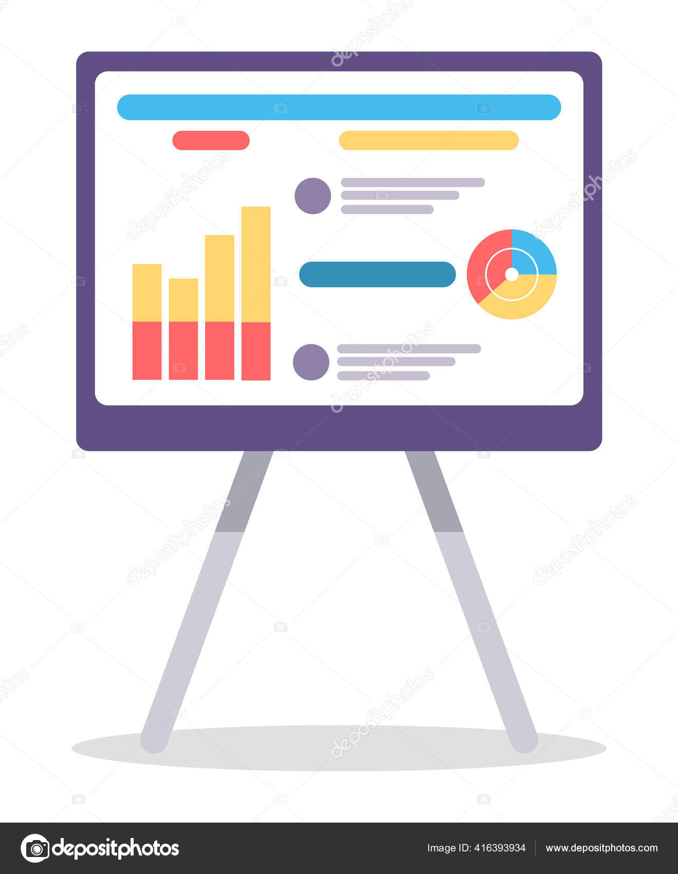 Data Diagram and Graphic on Board, Business Report Stock Vector by ...