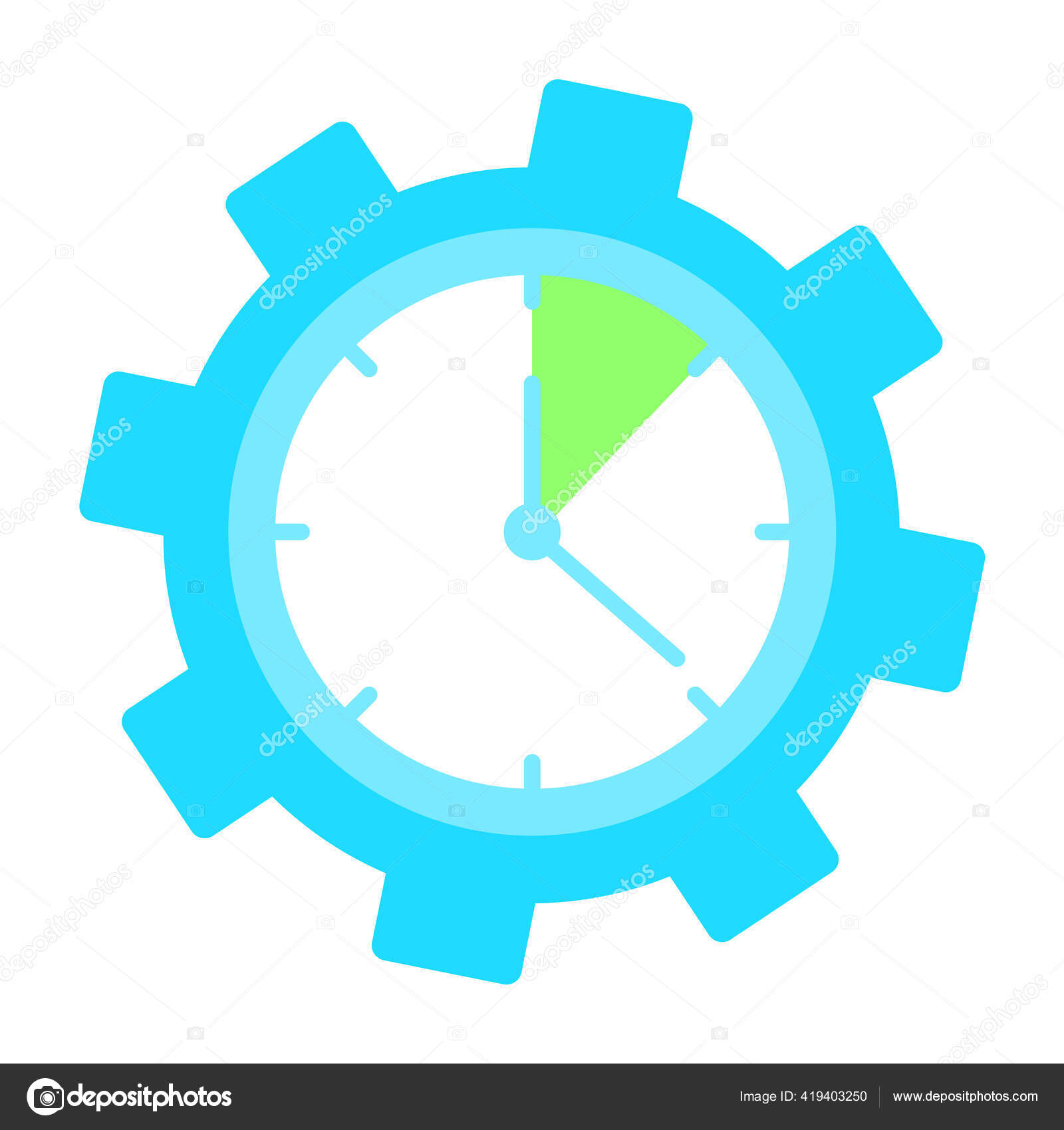 Clock Inside Gear Time Conducting Task Isolated Stock Vector by ...