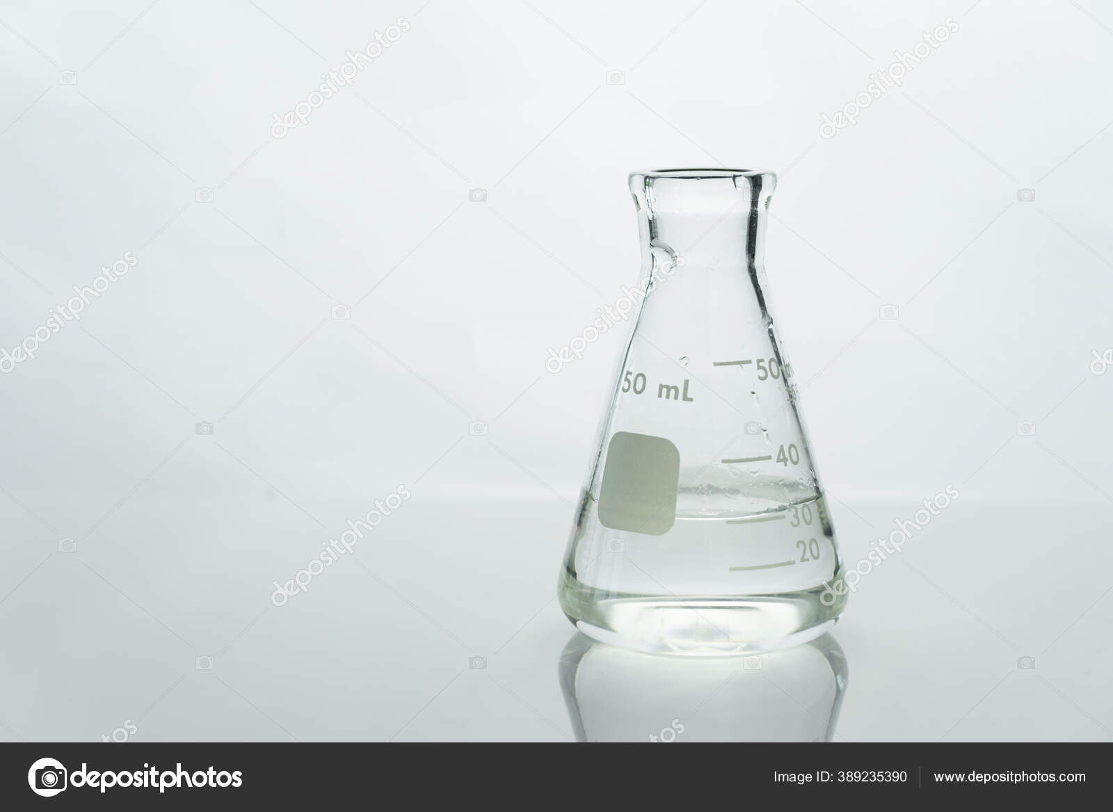 Single Science Glass Flask White Medical Laboratory Background — Stock ...