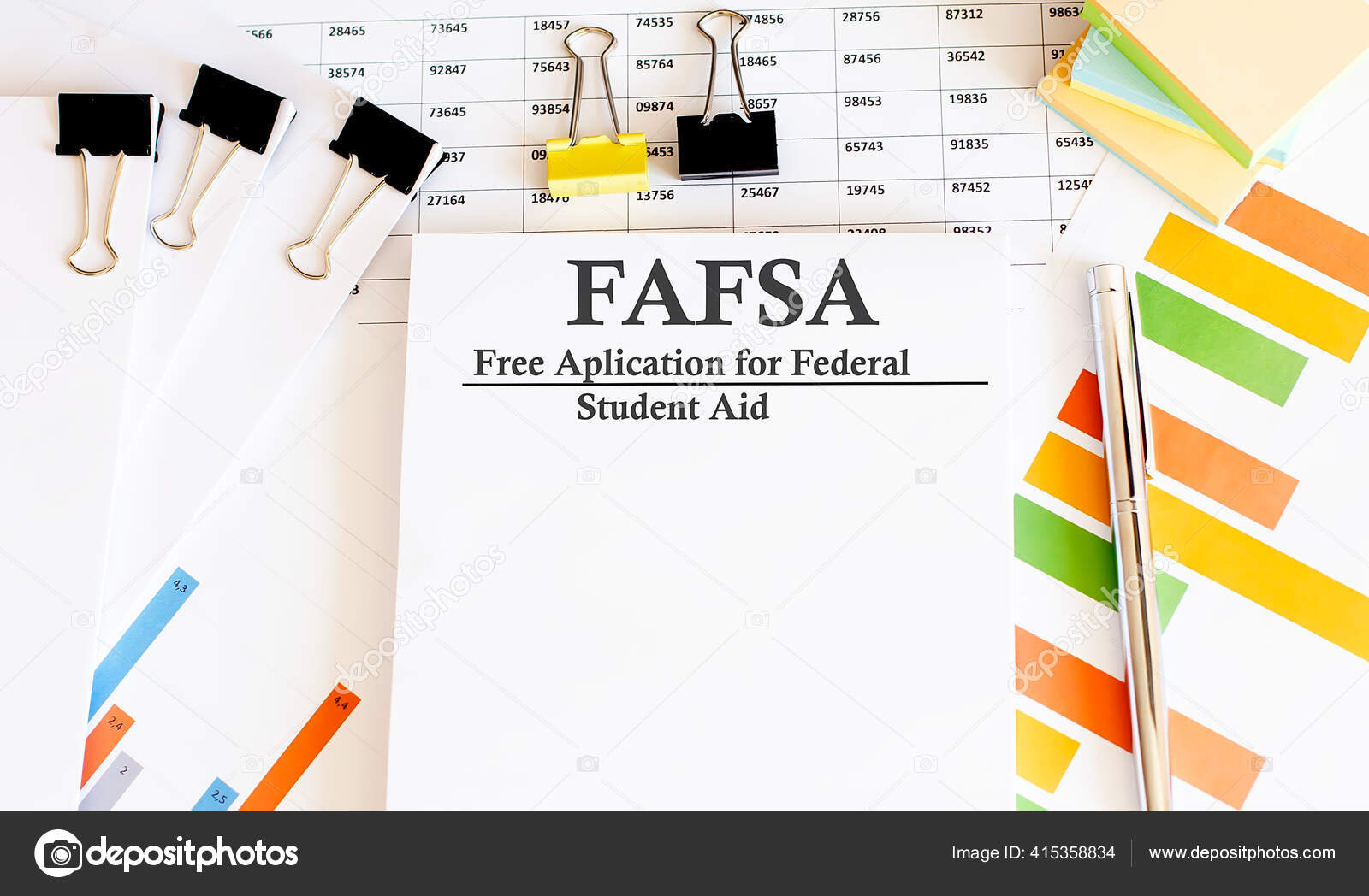 Paper Corrective Preventive Fafsa Action Plans Table Charts — Stock ...