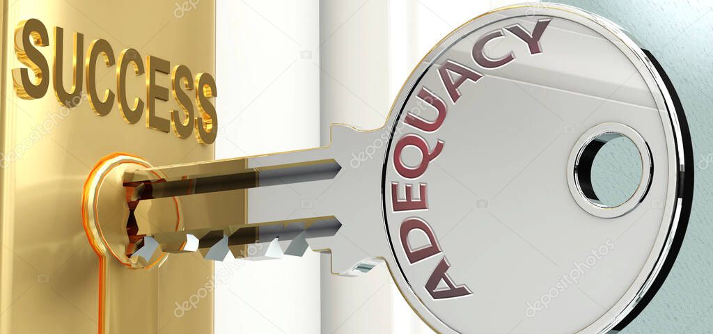 Adecuaci n y xito - representado como la palabra Adecuaci n en una clave, para simbolizar que la ...