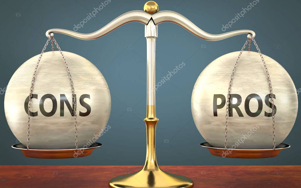 Metáfora de los contras y pros que se mantienen en equilibrio - se ...