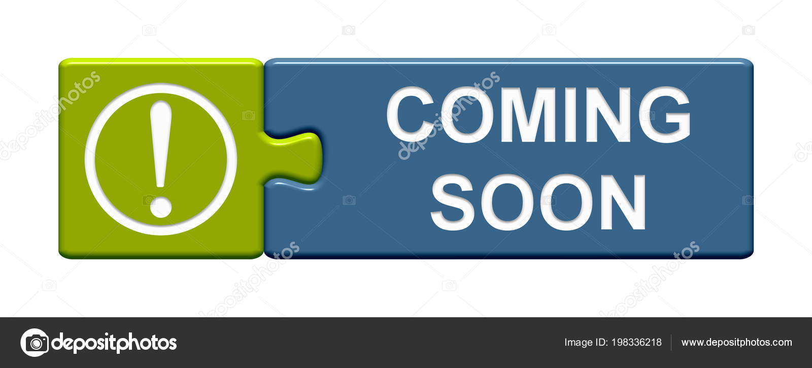 Isolated Puzzle Button Screamer Symbol Showing Coming Soon Stock Photo ...