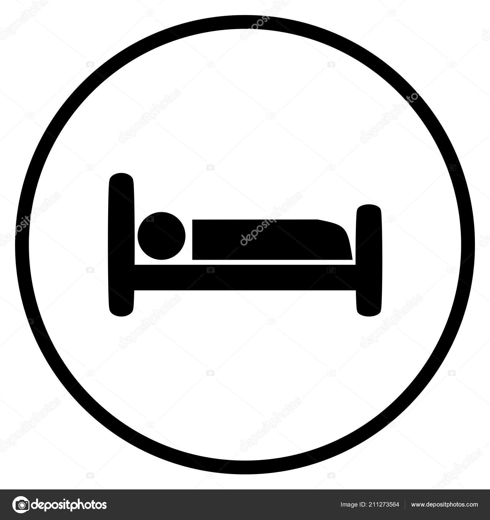 Bed Symbol Flat Icon Circle Hotel Cabin Slleeping Room — Stock Photo ...