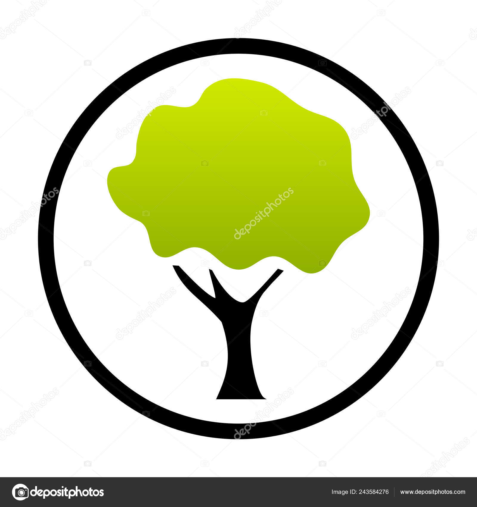 Modern Tree Icon Symbol Circle — Stock Photo © keport #243584276