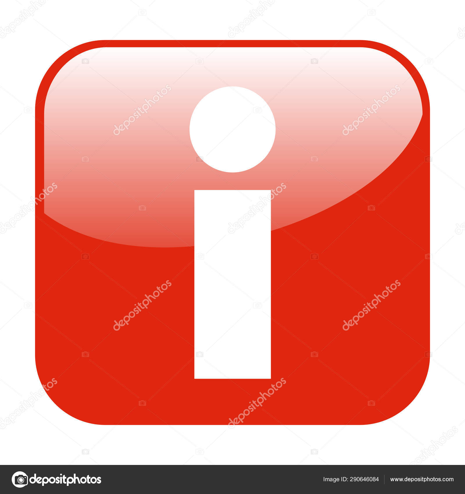 Red shiny Button: Information Symbol for support and contact Stock ...