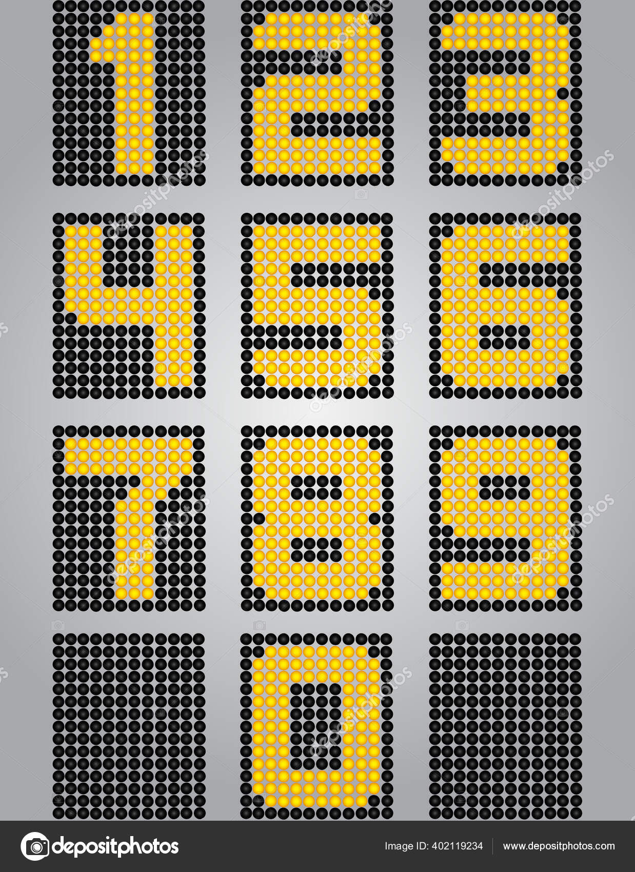 Set Abstract Colorful Numbers Vector Template Stock Vector by ...