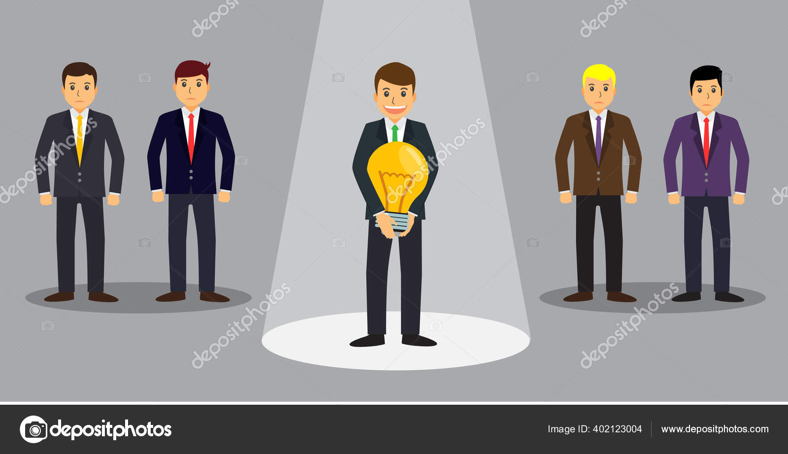 Cartoon Person Light Bulb Idea Concept Background Vector Illustration ...