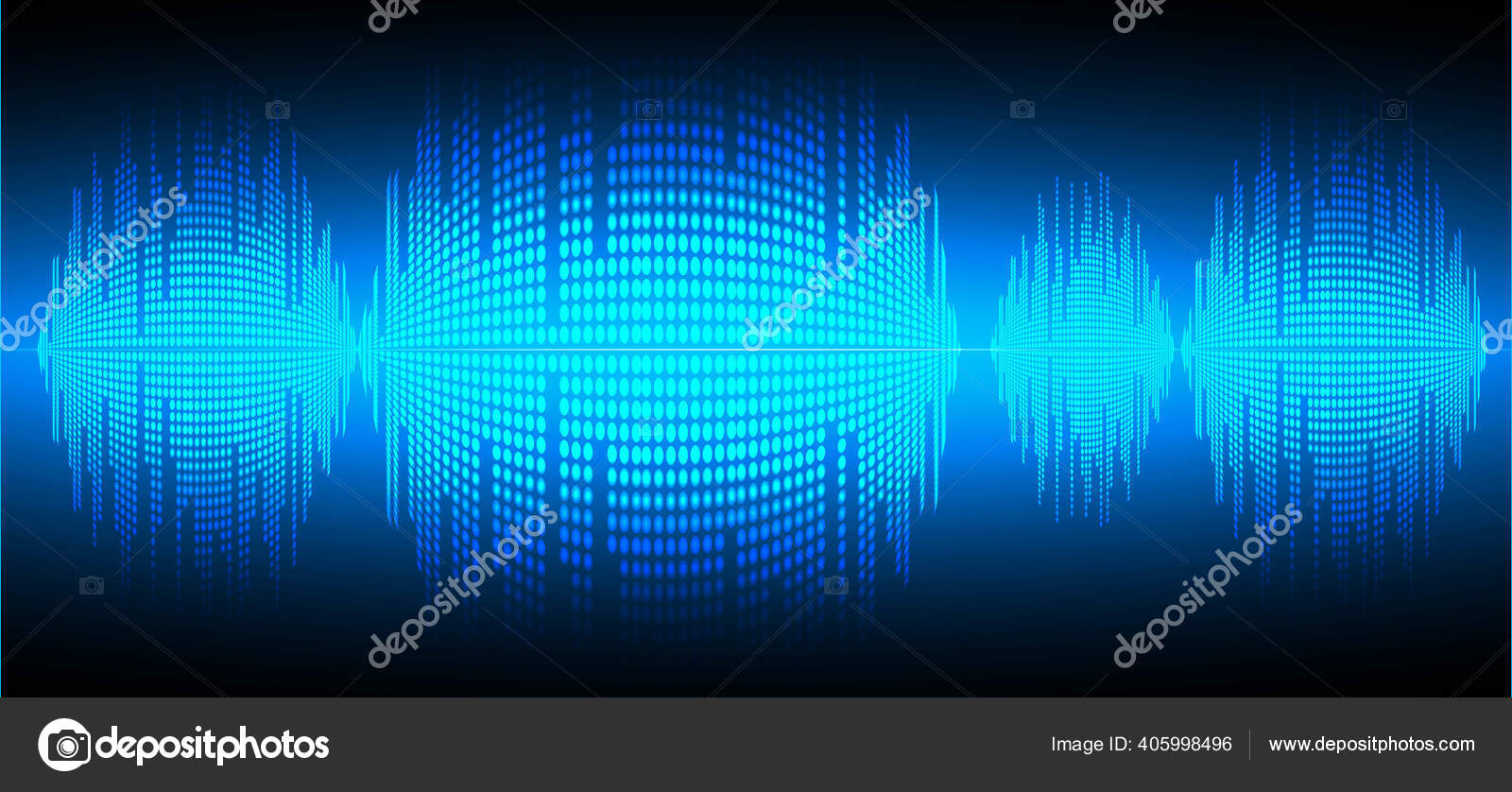 Sound Waves Oscillating Dark Blue Light Stock Vector by ©titima157 ...