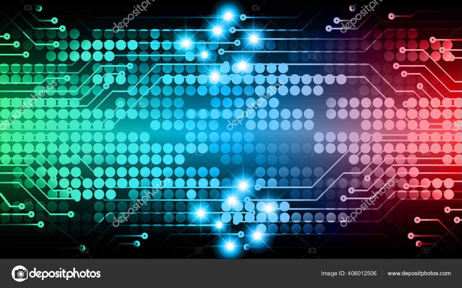 Blue Cyber Circuit Future Technology Concept Background Stock Vector ...