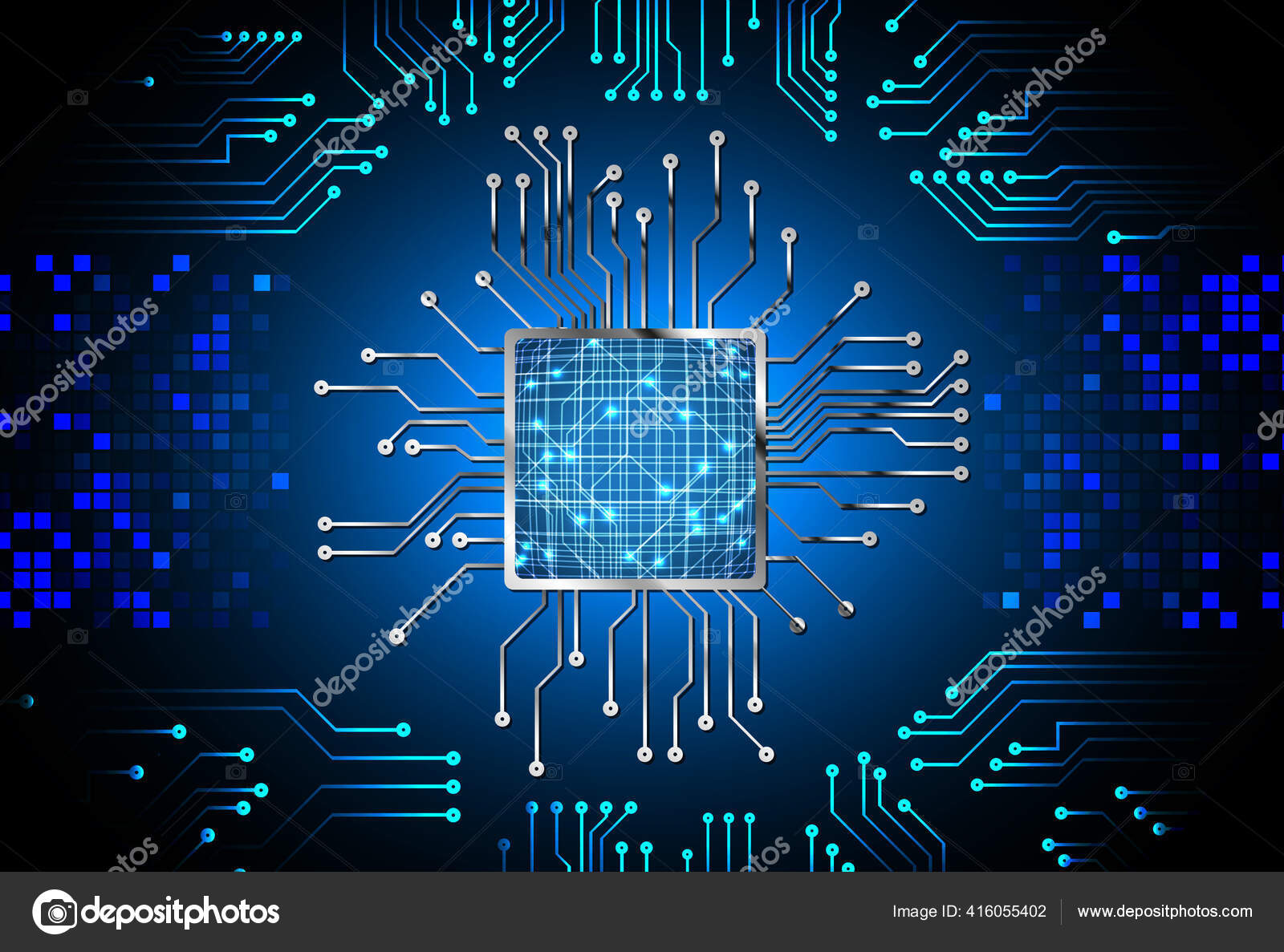 Circuit Board Chip Pattern Vector Illustration Stock Vector Image by ...