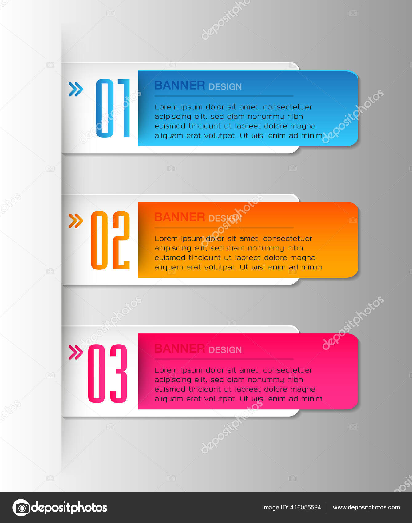 Vector Illustration Three Numbered Banners Stock Vector by ©titima157 ...