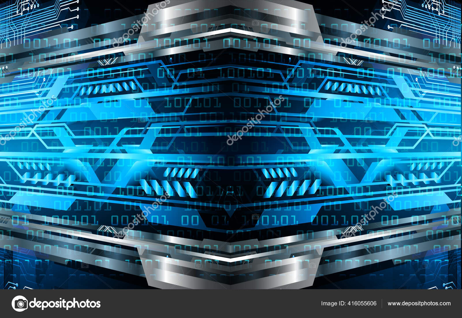 Futuristic Technology Background Computers Digital Fiber Stock Vector ...