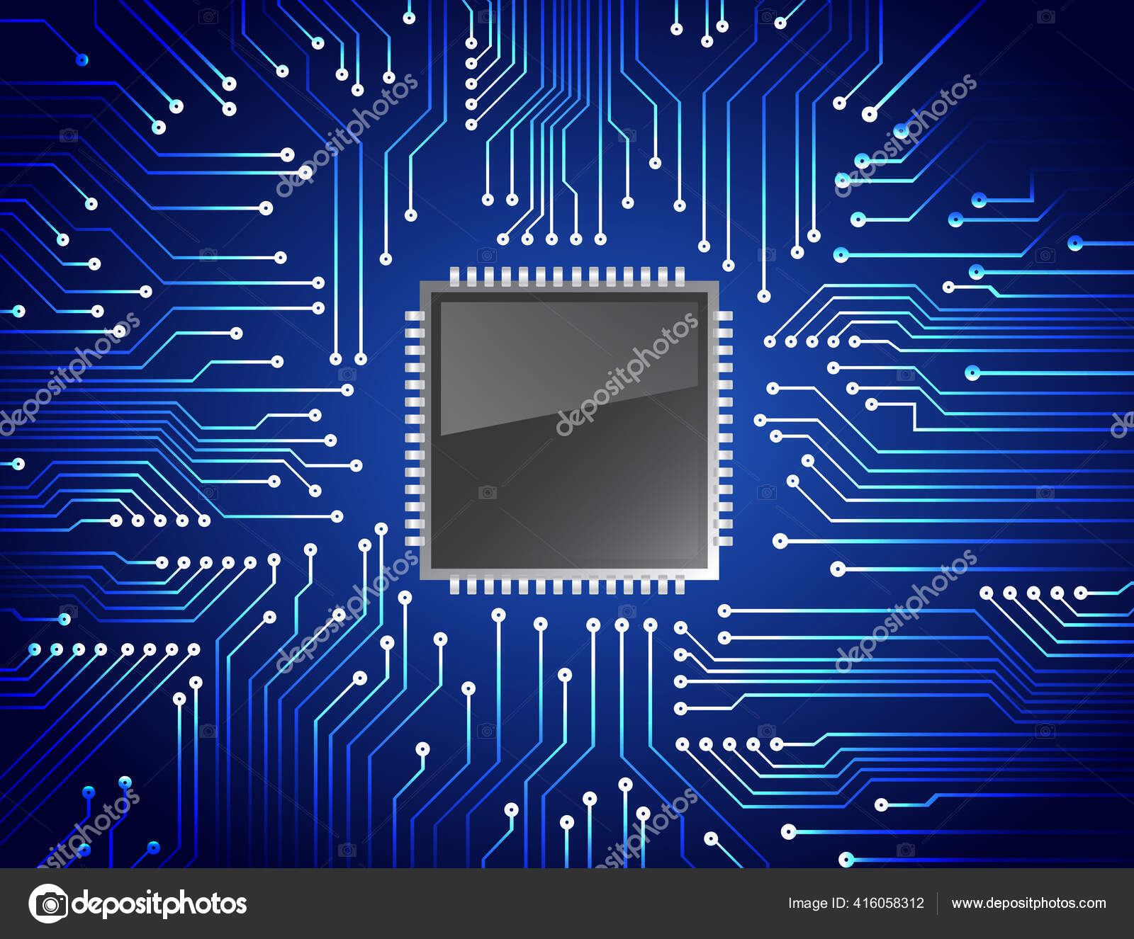 Circuit Board Electronic Microchip Stock Vector by ©titima157@gmail.com 416058312