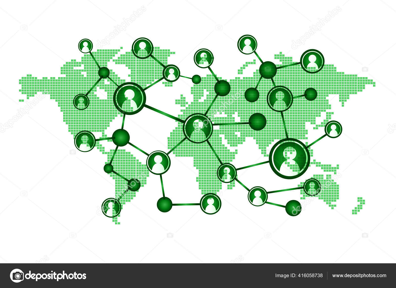 World Map Social Network Connection Stock Vector Image by ©titima157 ...