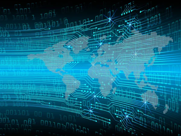 Fondo Azul Abstracto Con Código Binario Mapa Vector de stock #424381542 de ©titima157@gmail.com