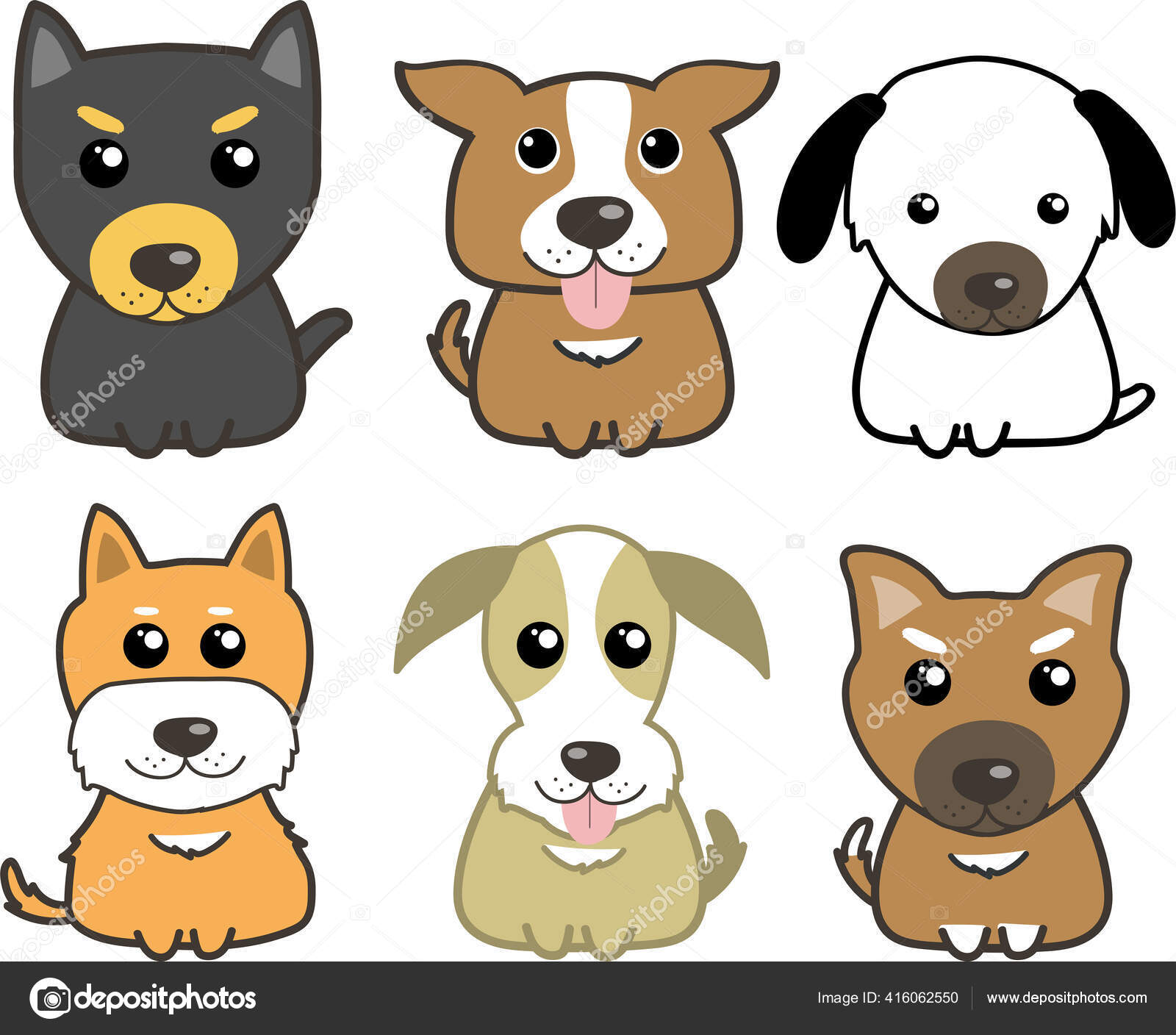 Vector Conjunto Perros Lindos Vector de stock #416062550 de ©titima157 ...