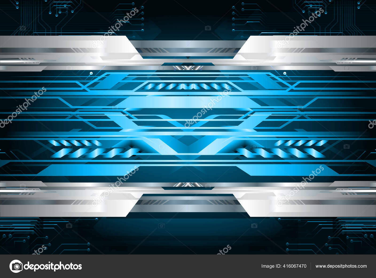 Abstract Futuristic Background Blue Metallic Plates Stock Vector Image ...