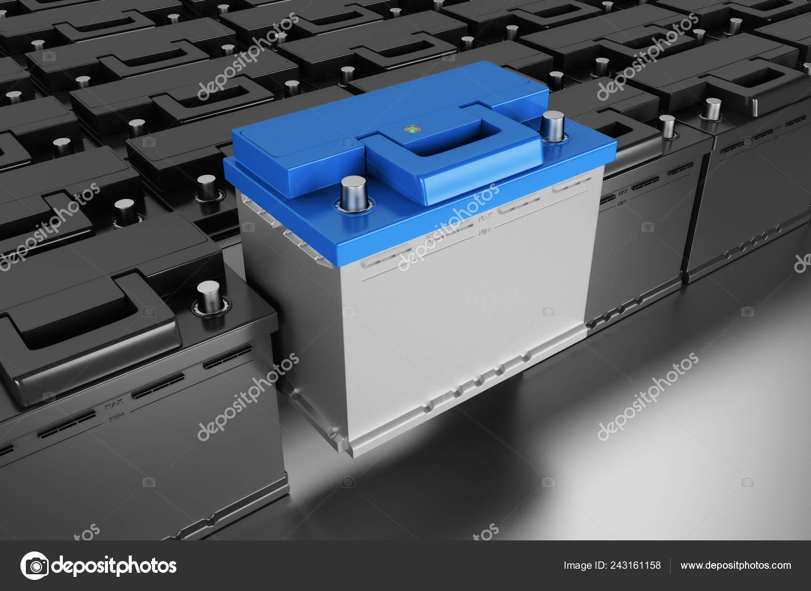 3D rendering. Car battery on grey background. Stock Photo by ©Dezay ...