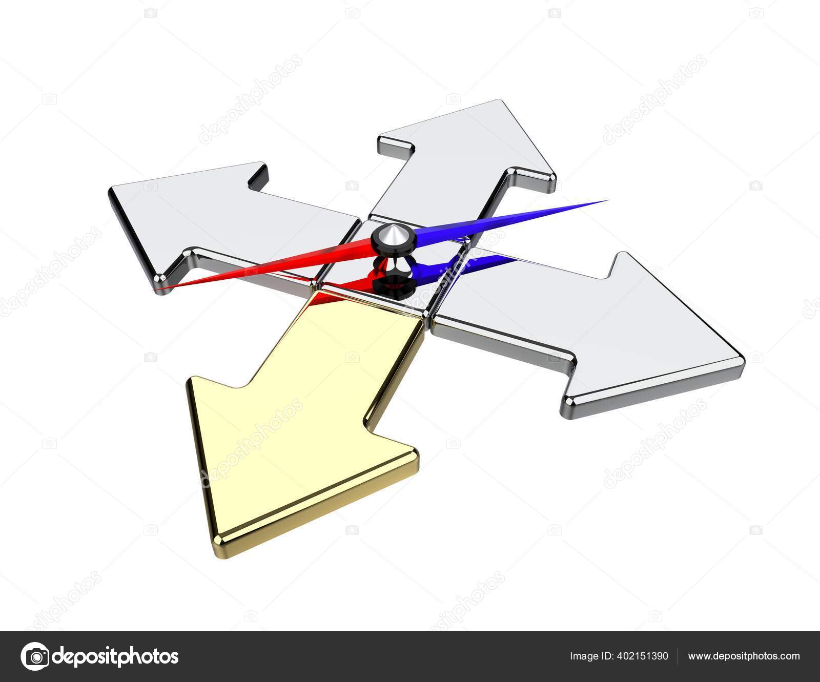 Arrow Compass Indicates Direction Arrow Indicating Direction ...