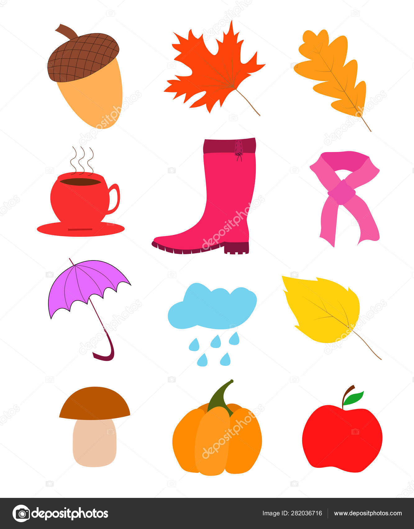 Autumn color icon and symbols set for design. Stock Vector by ...