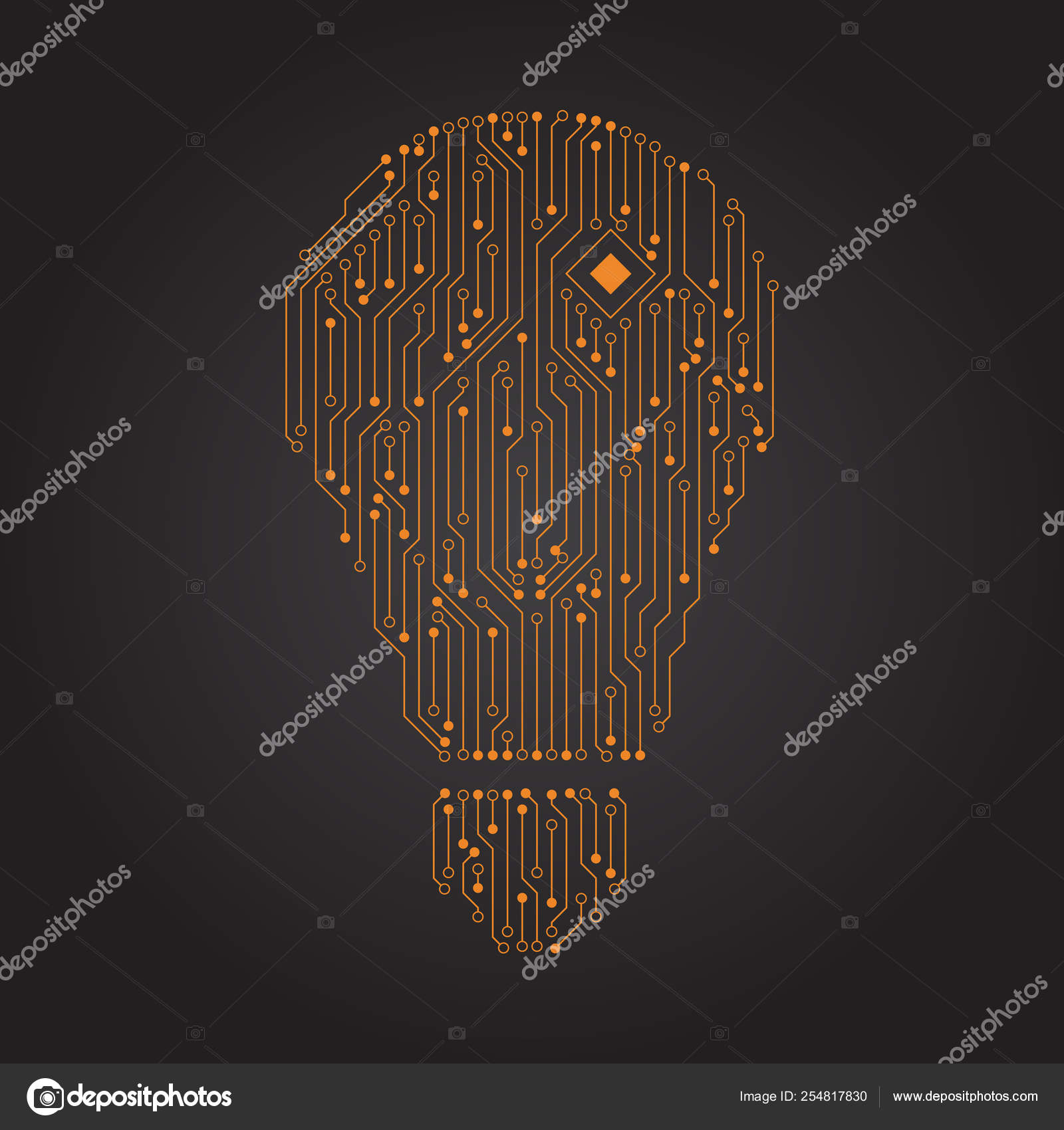 Lightbulb shape digital line design Stock Vector Image by ...