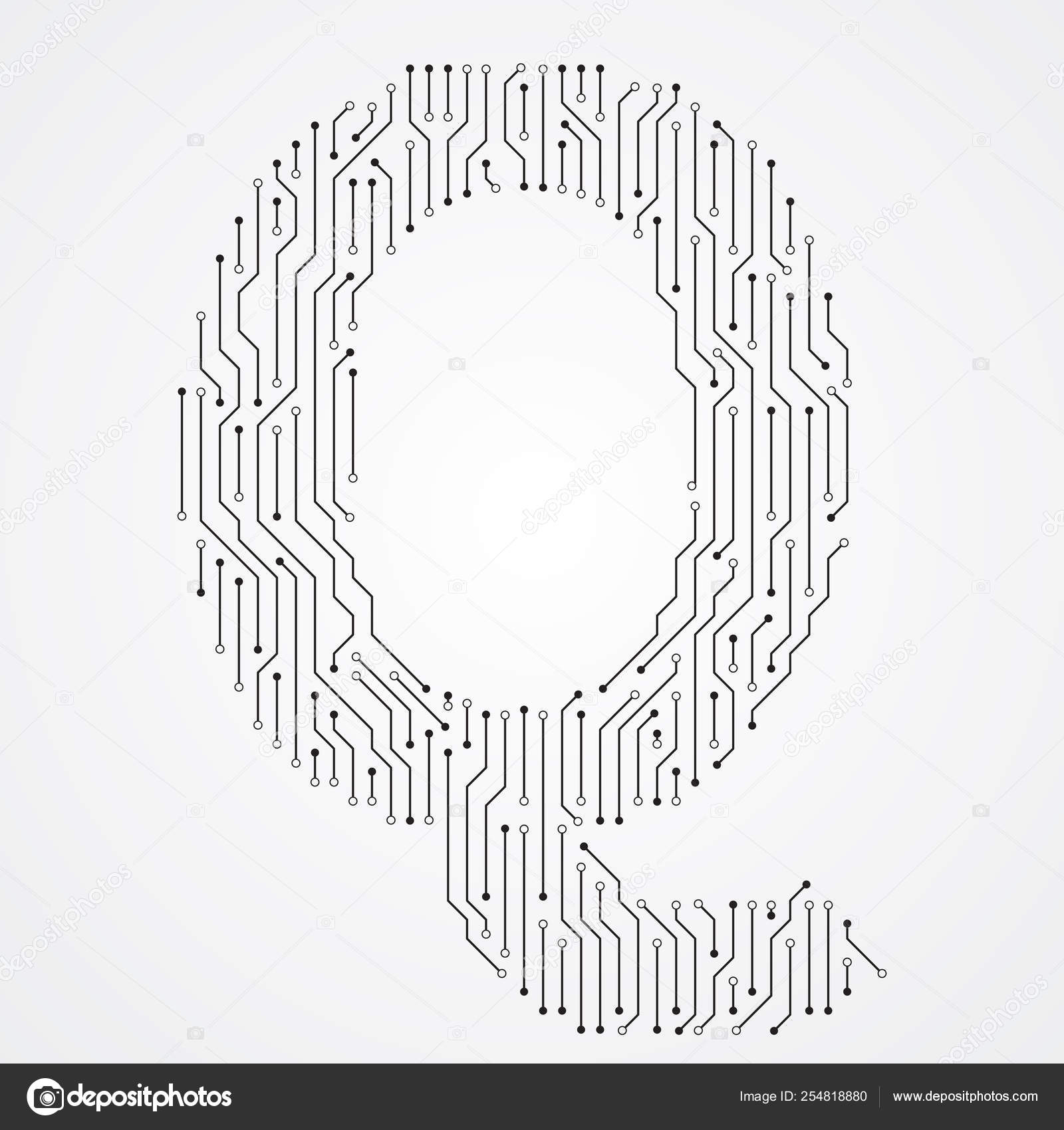 Alphabet Q shape digital line design Stock Vector by ©Bluehousestudio ...