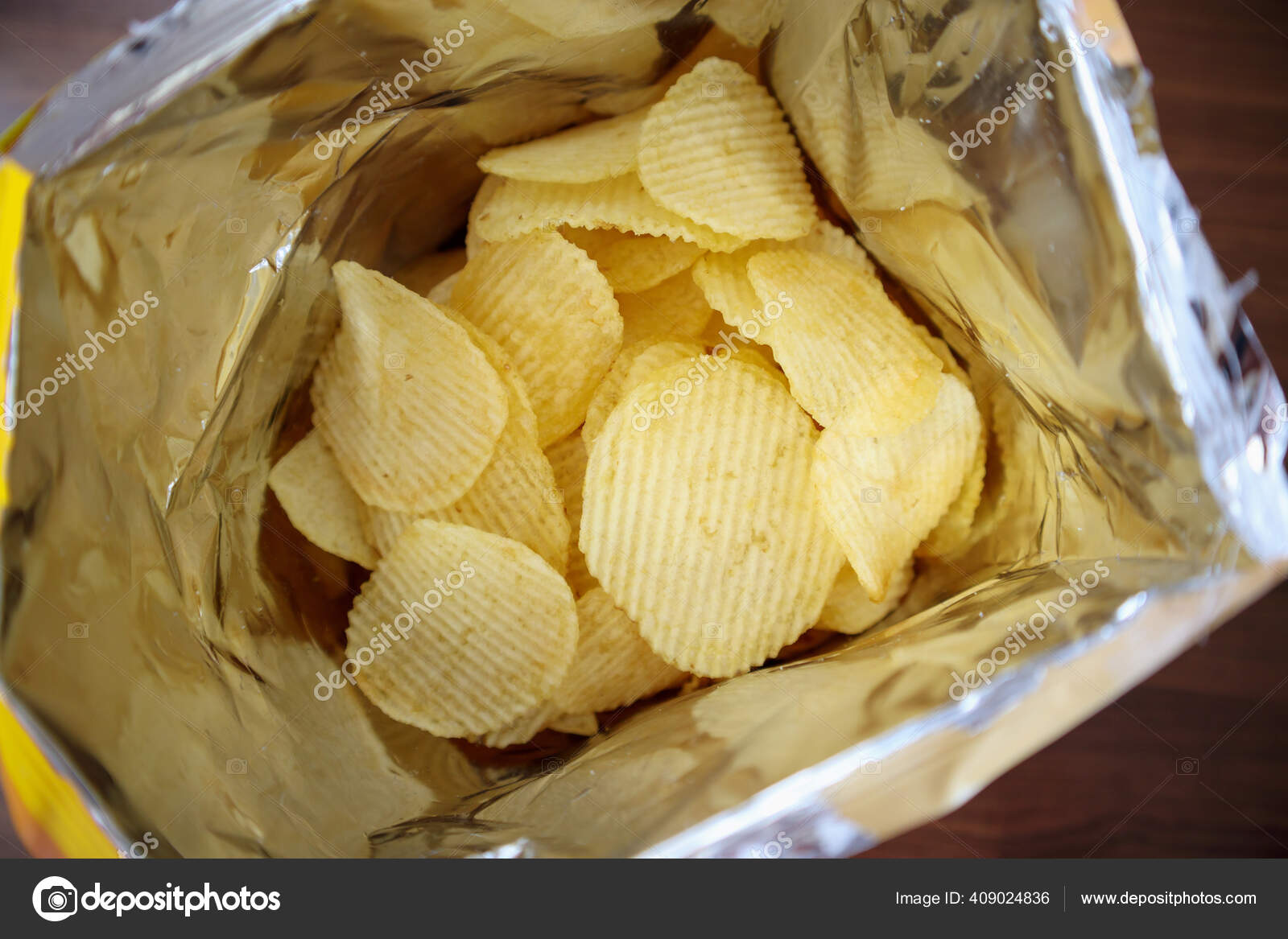 Open Bag Of Potato Chips