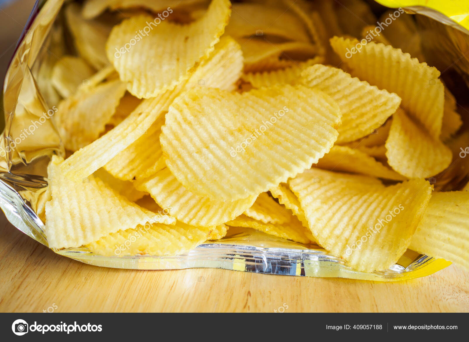 Open Bag Of Potato Chips