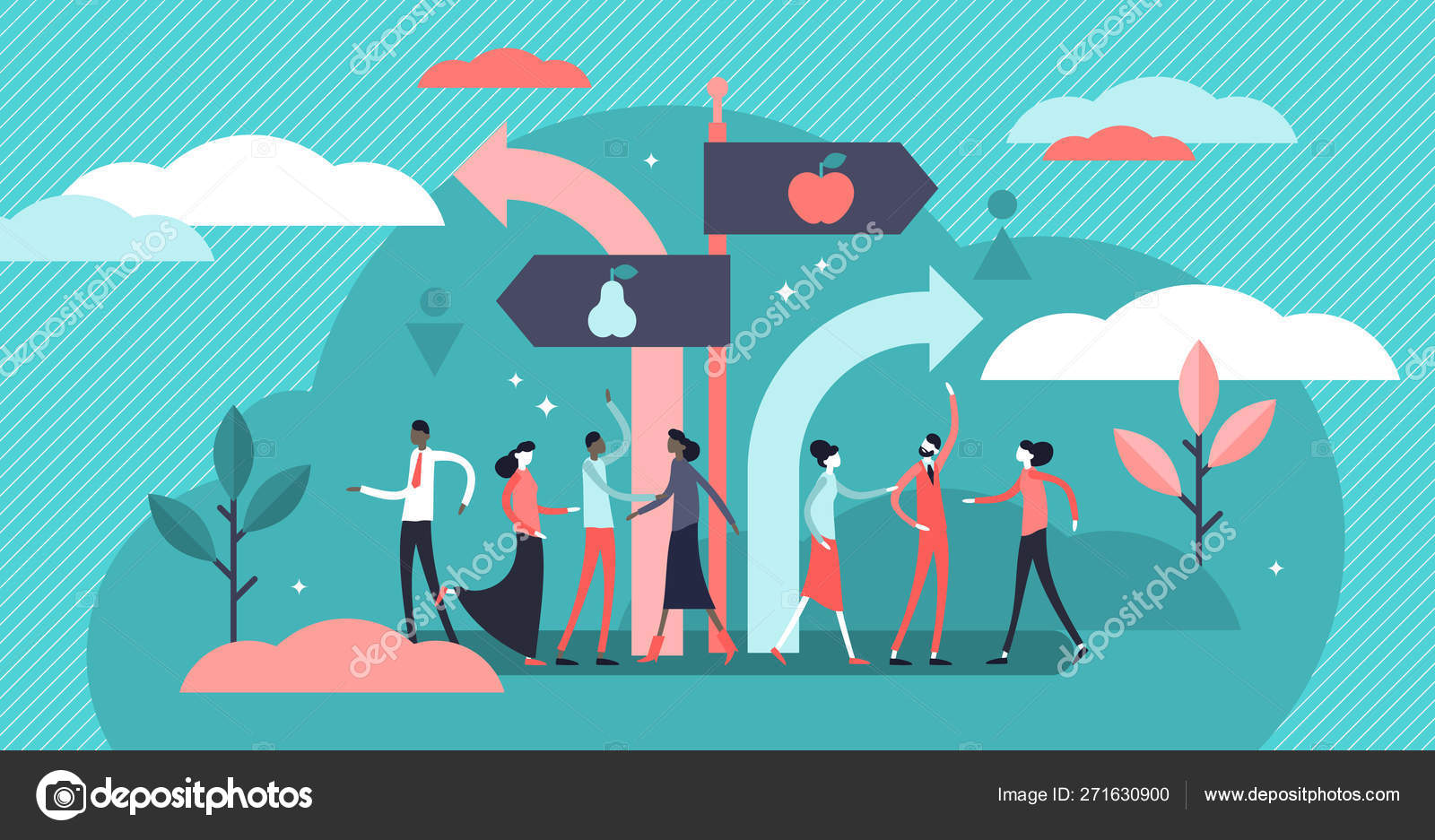 Segregation vector illustration. Flat tiny diversity sorting person ...