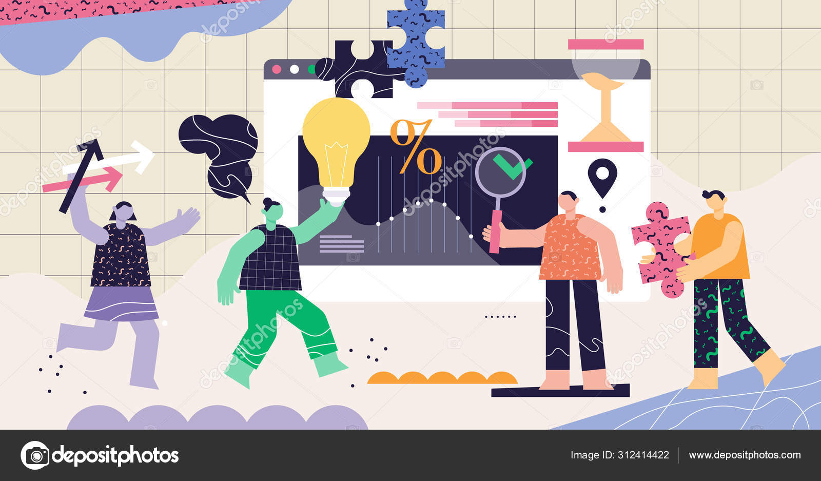 Project manager modern abstract concept vector illustration Stock ...