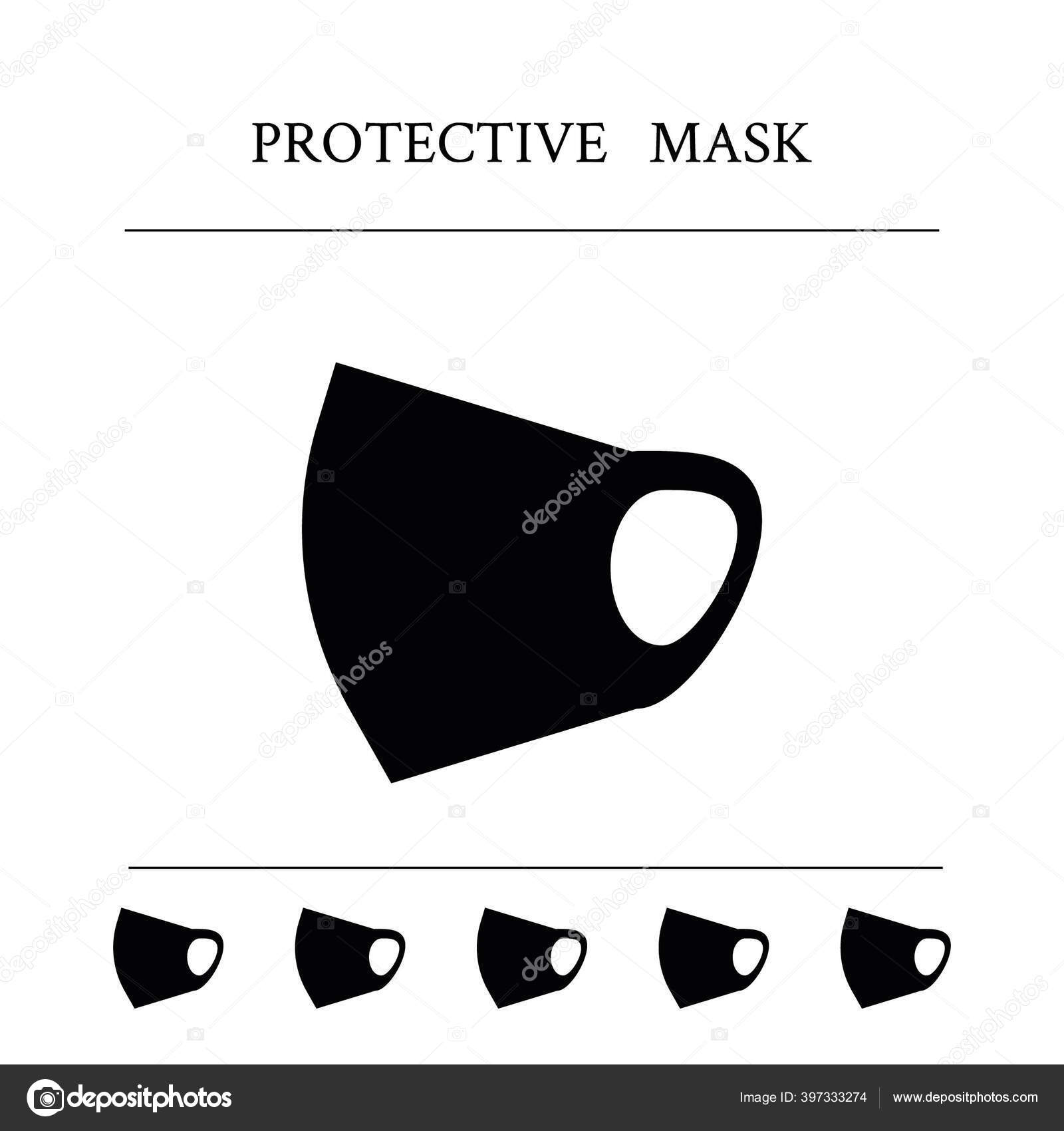 Protective Mask Icon White Backgrounds Stock Vector Image by ...