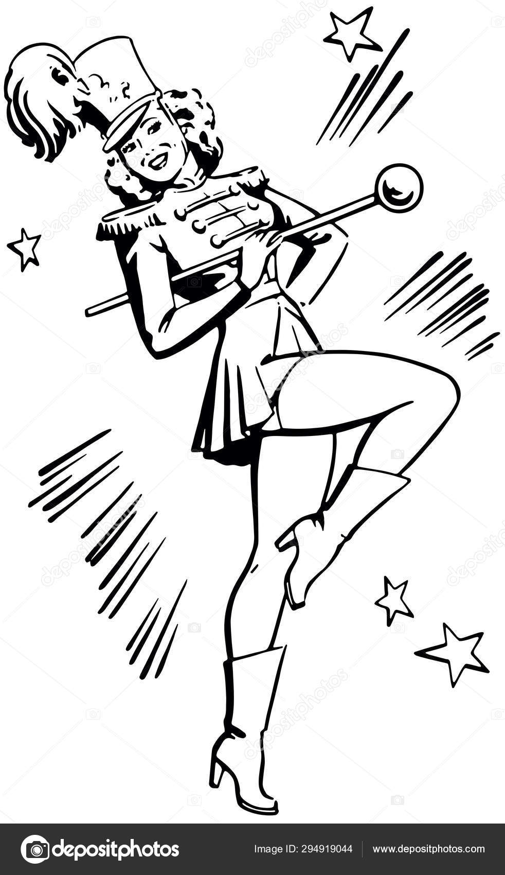 Majorette 2 Stock Vector Image by ©RetroClipArt #294919044