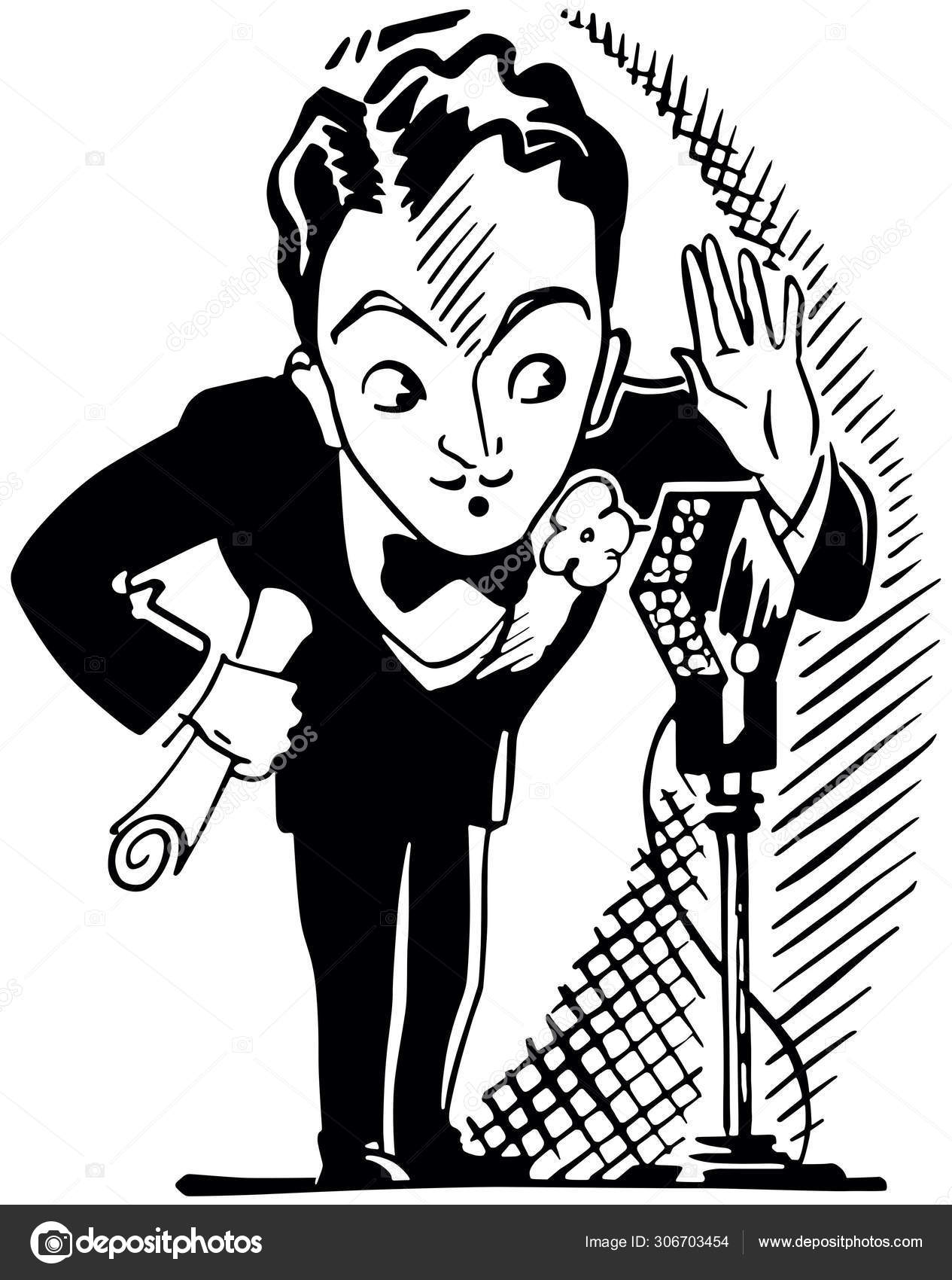 Emcee Announcer Stock Vector Image by ©RetroClipArt #306703454
