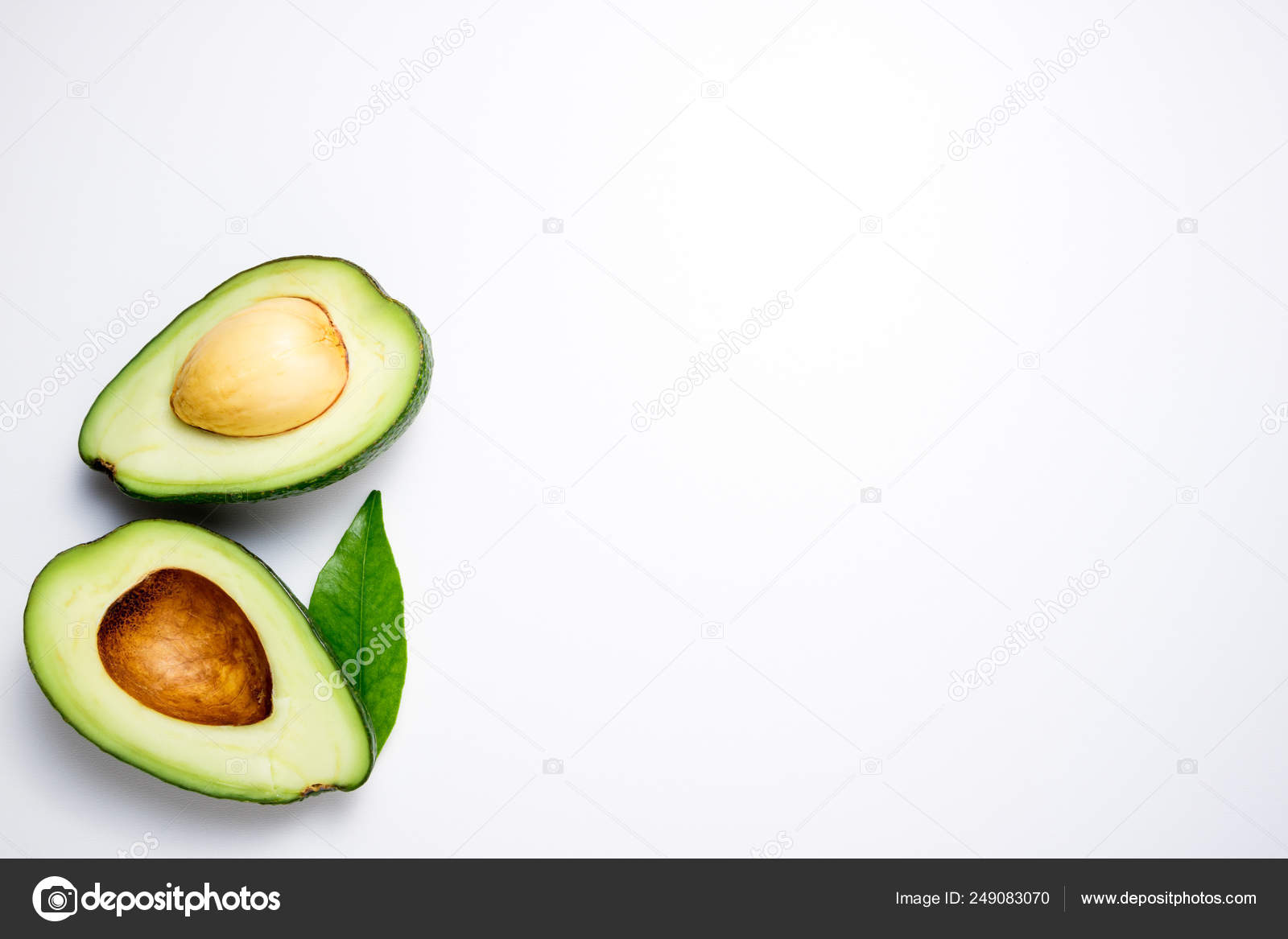 Avocado on white background. Tropical background with avocado an Stock ...