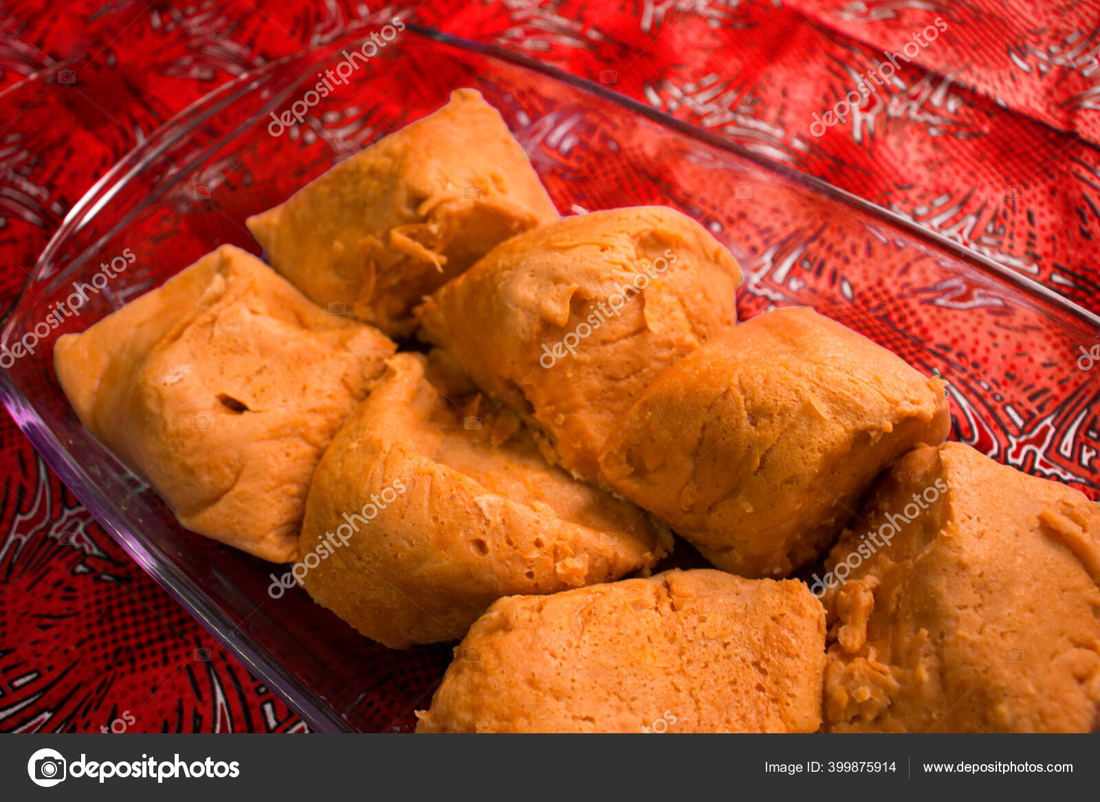 Seven Pieces Tasty Bean Cakes Nigerian Moi Moi Bowl Ready — Stock Photo ...