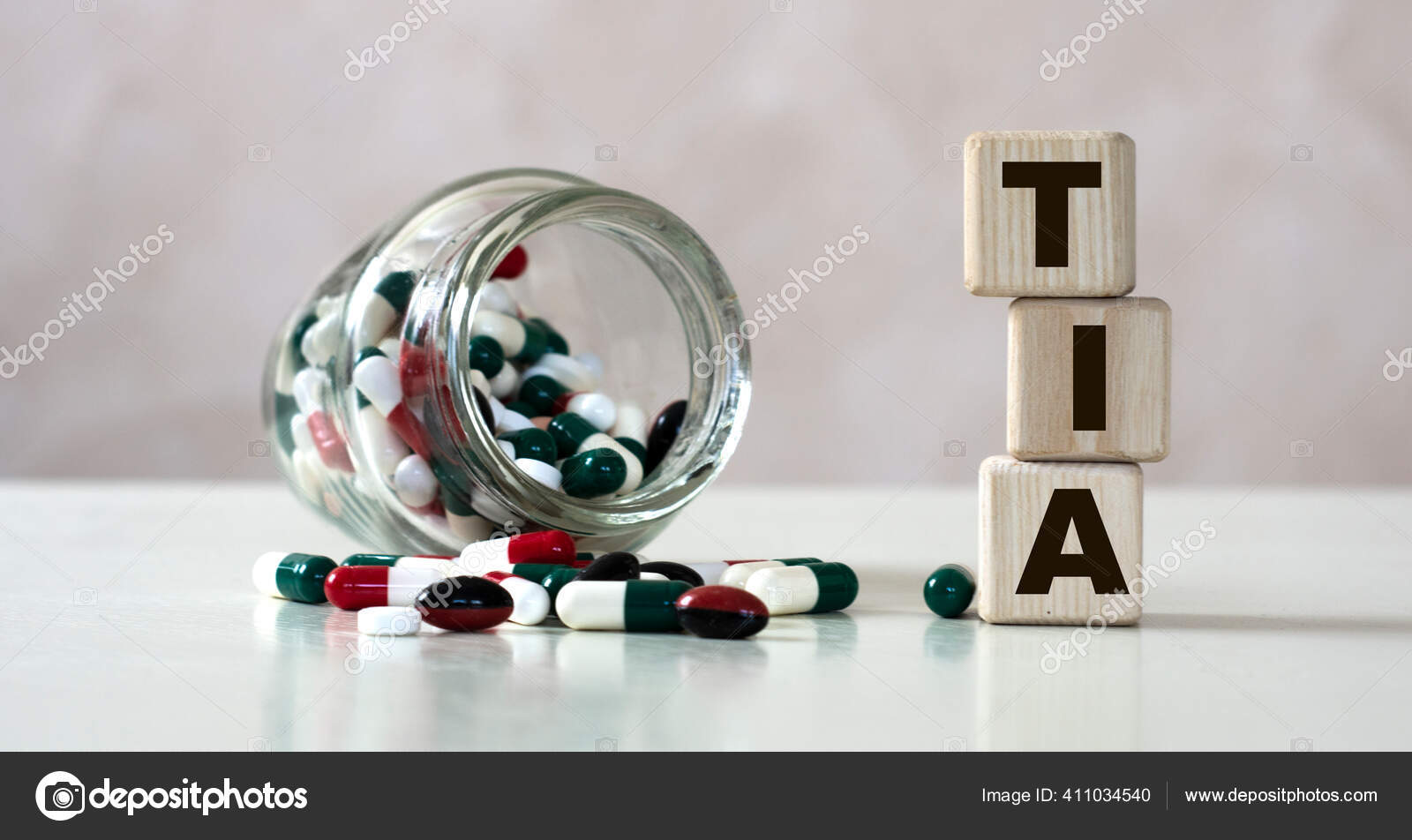 Tia Transient Ischemic Attack Acronym Cubes Light Background Capacity ...