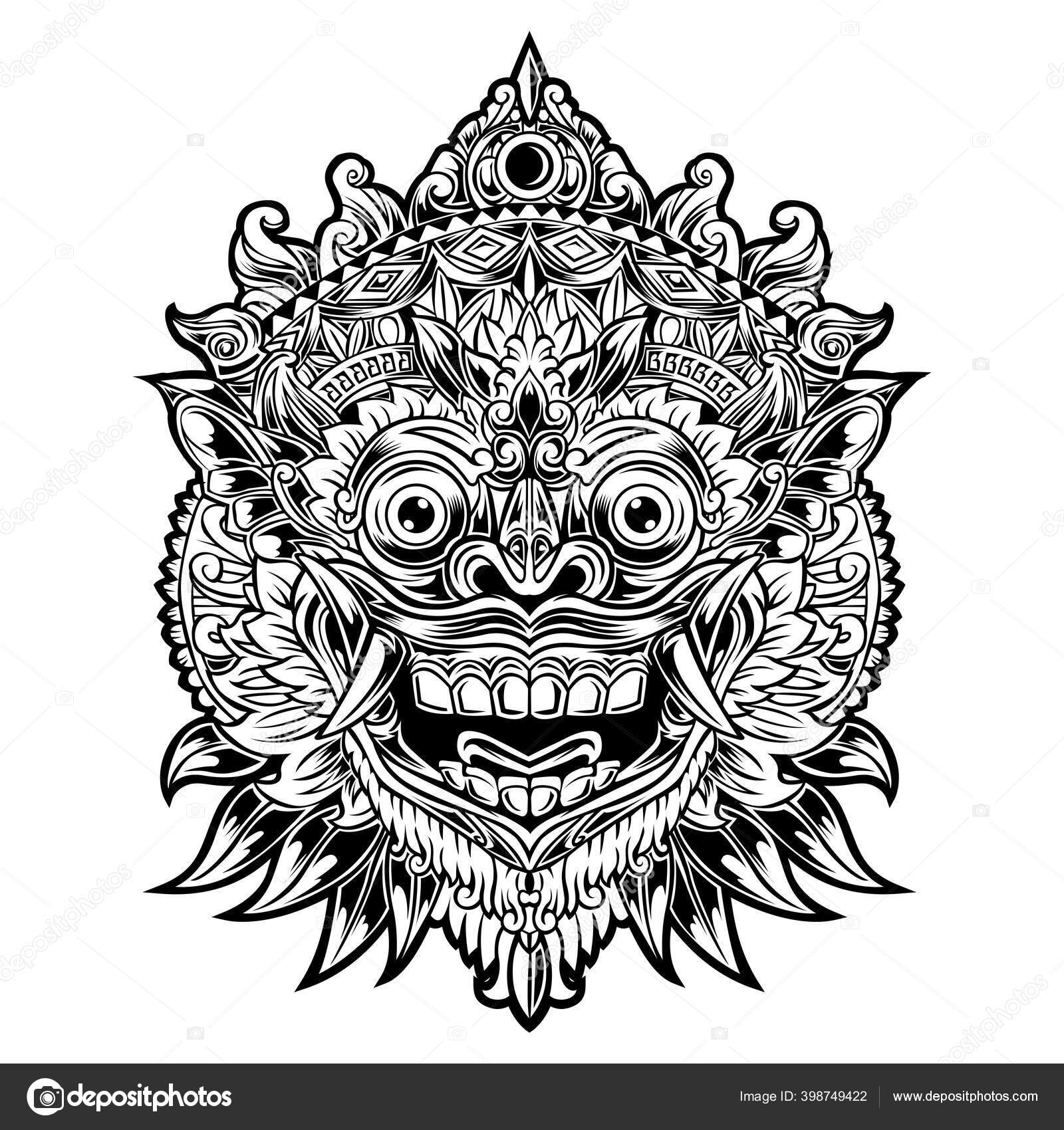 Barong Mask Drawing
