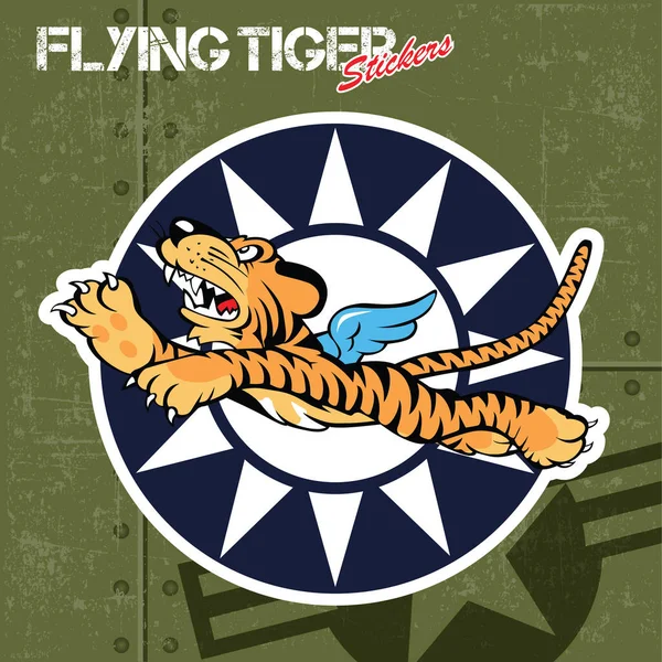 Flying Tiger Vector Stickers Vinyl Red Blue Icon Illstration Stock ...