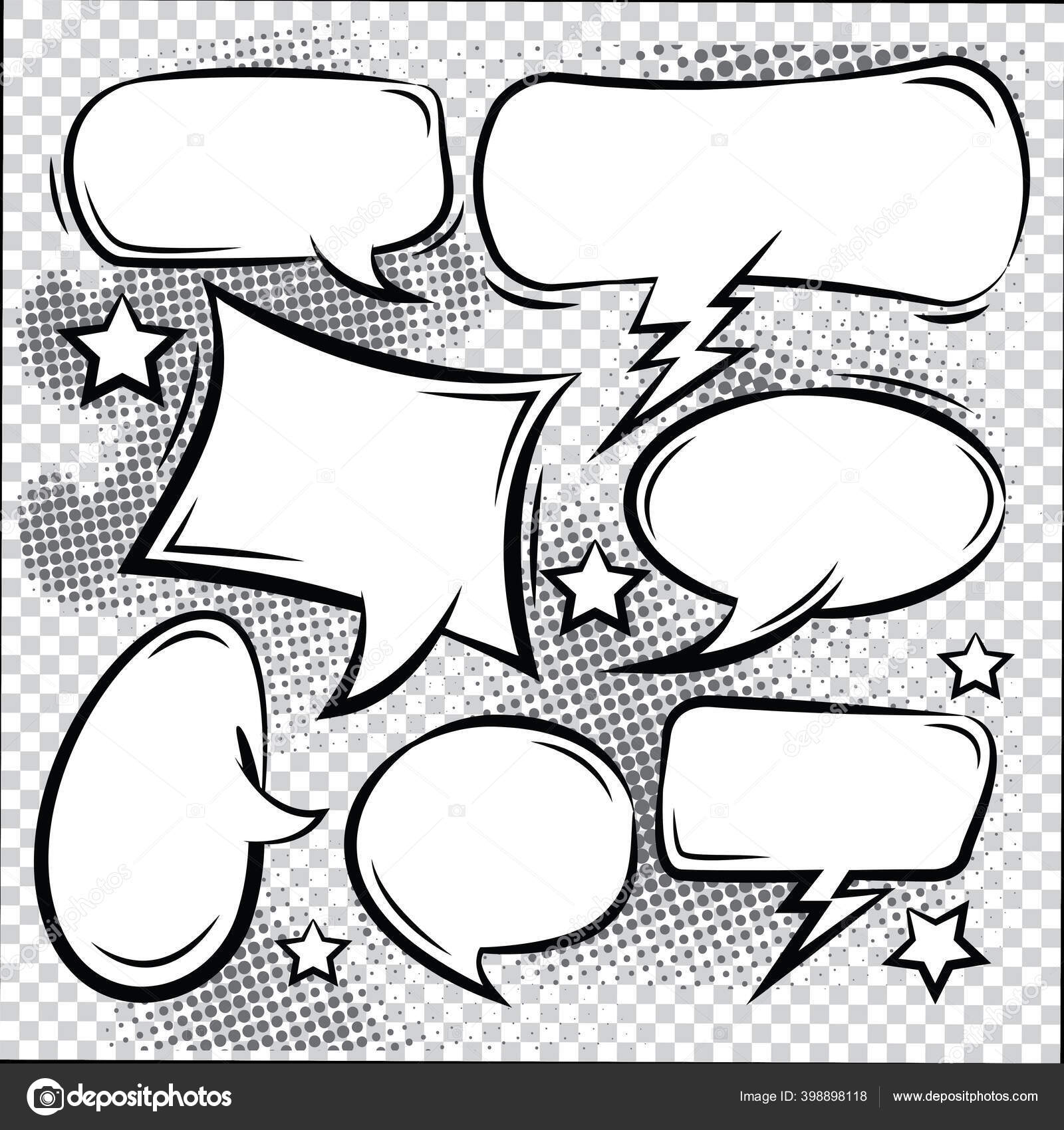 Comic Book Action Bubbles Vector