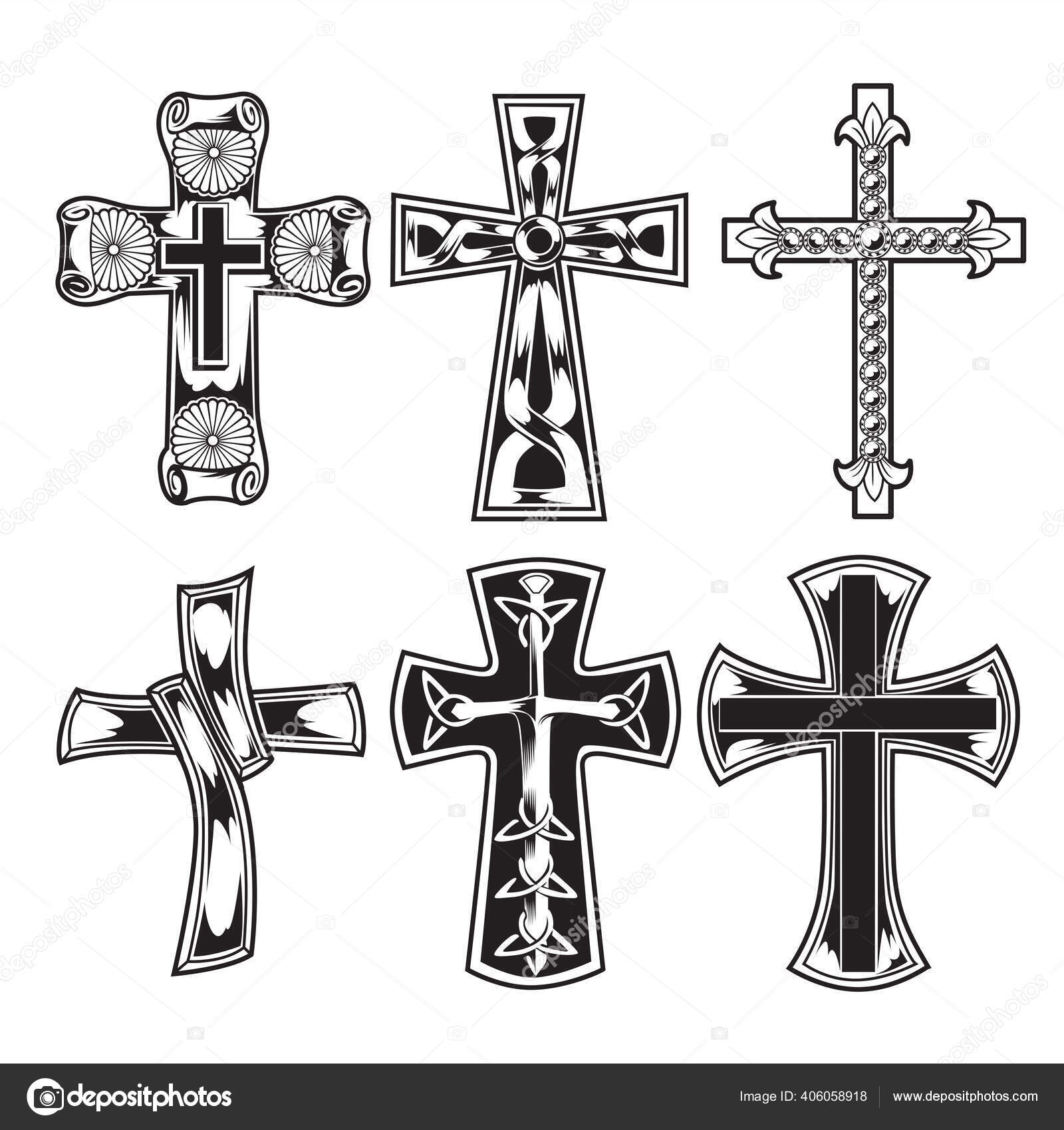 Croce Cristiana Ala Vettore Disegno Blak Illustrazione - Vettoriale ...