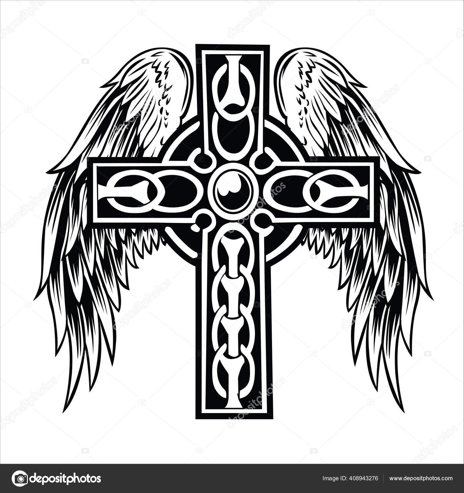 Cross Designs With Wings To Draw