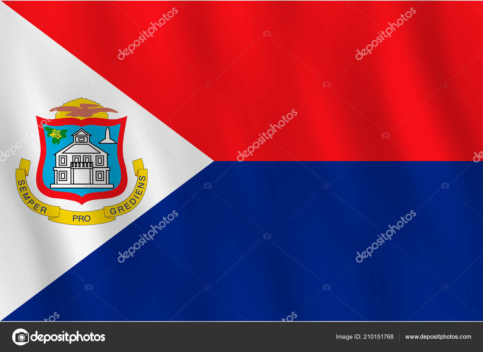 Bandera San Martín Con Efecto Ondulante Proporción Oficial Vector de ...