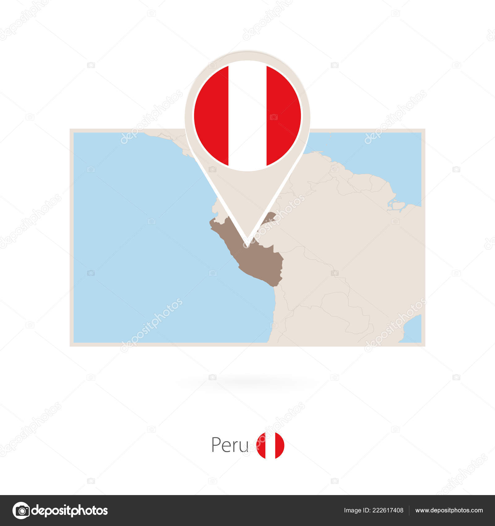 Mapa Rectangular Perú Con Icono Pin Perú Vector de stock por ©boldg ...